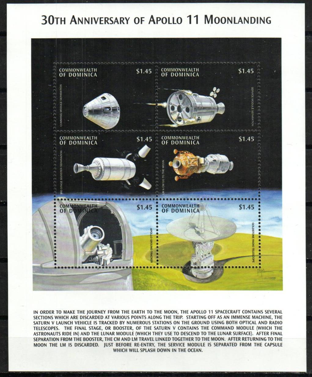 Apollo 11 Moon Landing, 30th anniversary - Mesa Stamps