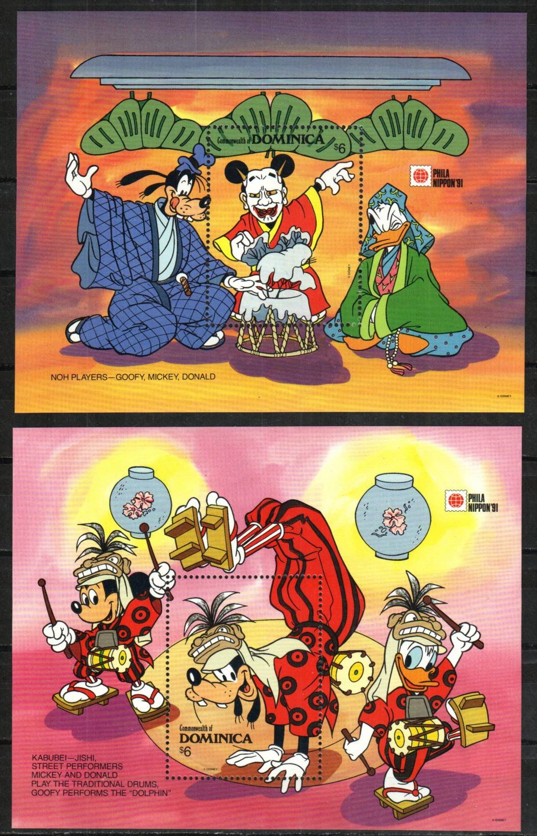 Disney characters in Japanese costumes