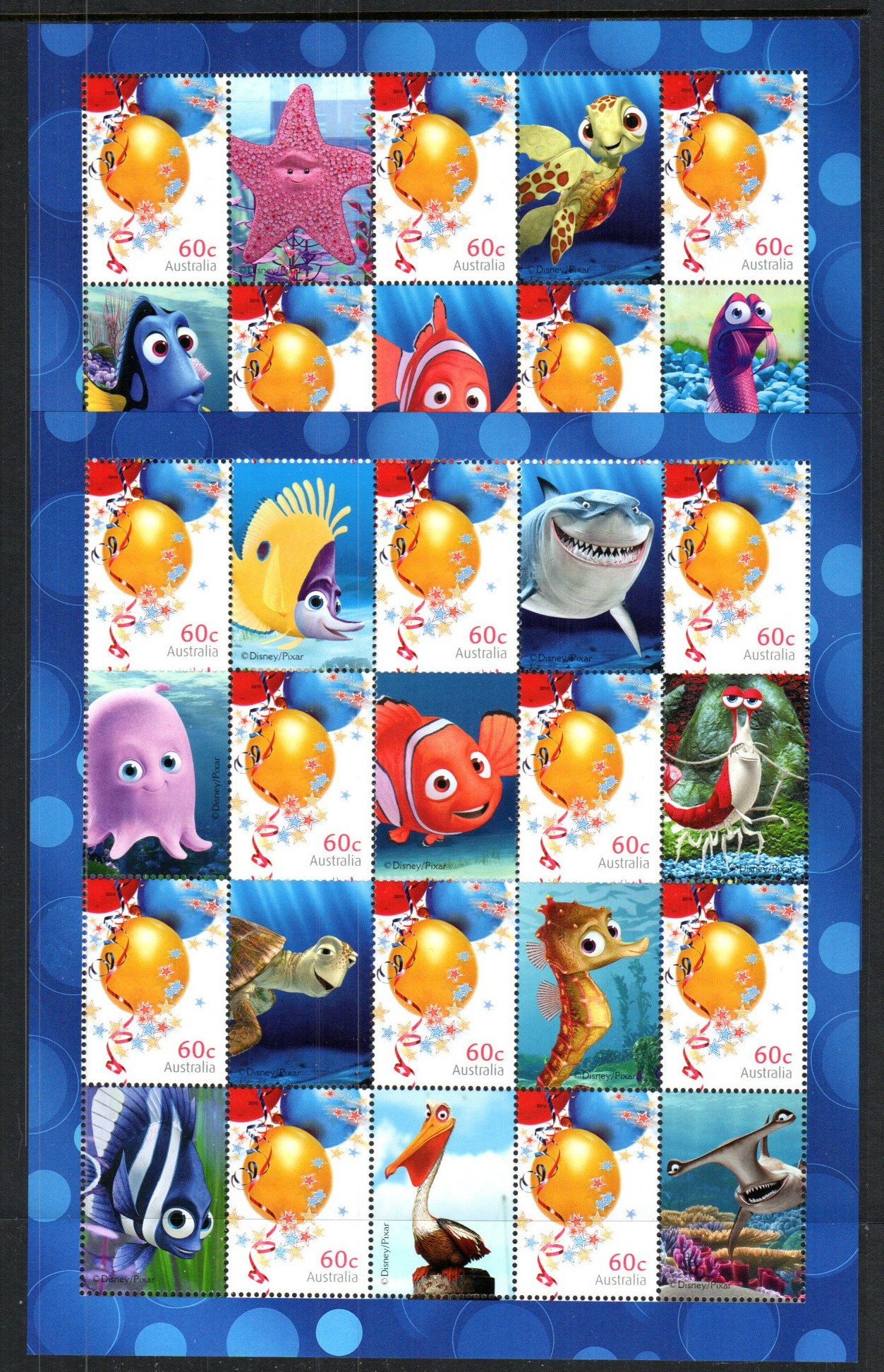 Finding Nemo labels 2 sheets